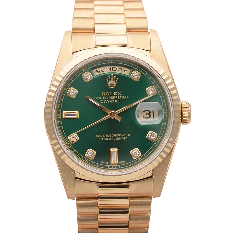 롤렉스 ROLEX [W워치] 데이데이트 36 그린옴브레 10P 18238 - 블링크
